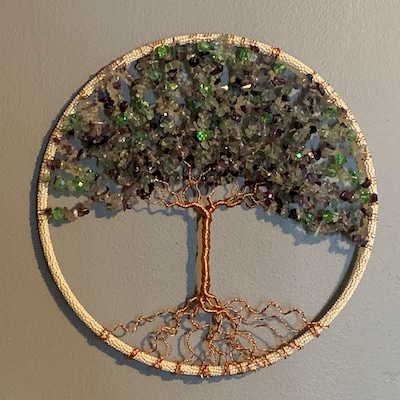 Xlarge Fluorite Wire Wrapped Tree of Life Jade Stone Tree of - Etsy