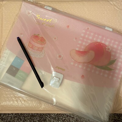 Cute Pink Peach File Folder 13 Pocket Folder Decorative Document Keeper ...