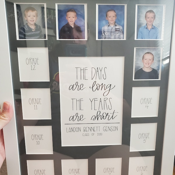 School Photo Mat, Preschool to 12th Grade, Gray Linen Cardstock, 11x14 ...
