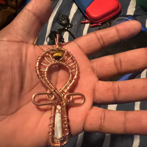 Brazilianquartz Crystal Polished Wand Crystal Copper Wearable Egyptian ...