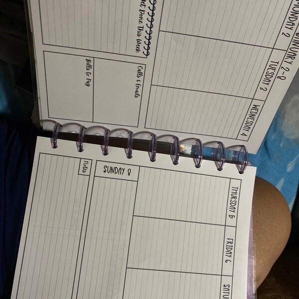 Undated Hourly Planner Inserts for Classic 9 Disc Planners Monday to ...