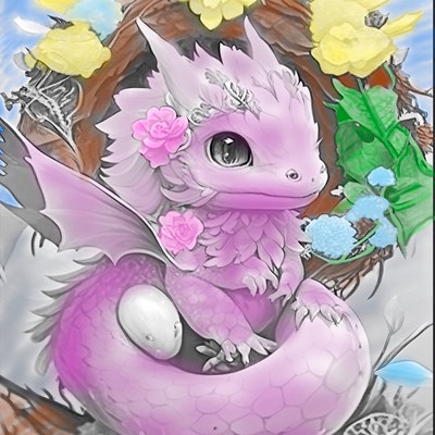 Baby Spring Dragon 6 Fantasy Coloring Page Adults Kids - Etsy