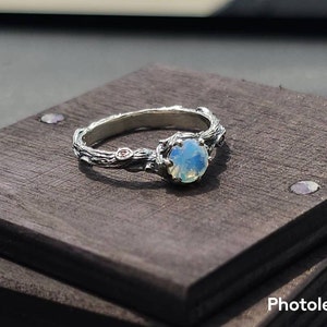 Sterling Silber Zweig Verlobungsring mit Topas einzigartiger - Etsy.de