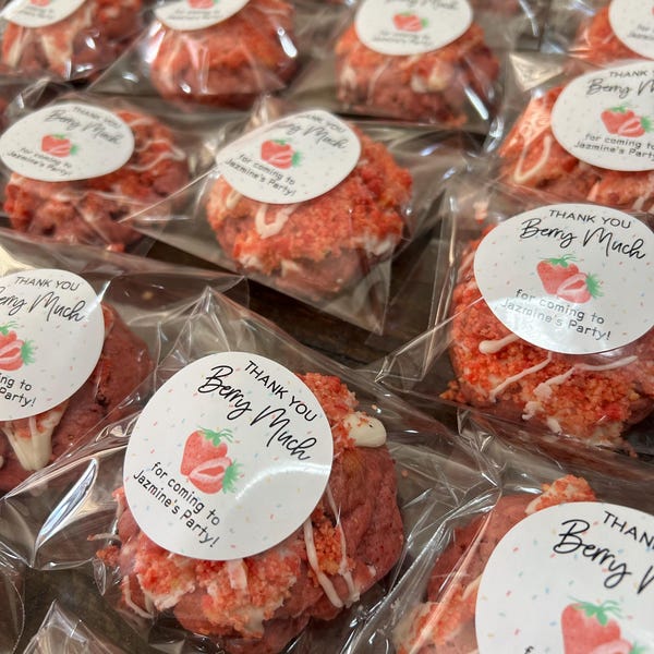 Strawberry Birthday Party Favor Labels, Strawberry Birthday, Strawberry ...
