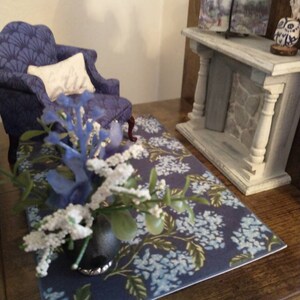 Dollhouse Miniature Light Pink Floral Rug 1:12 Scale - Etsy