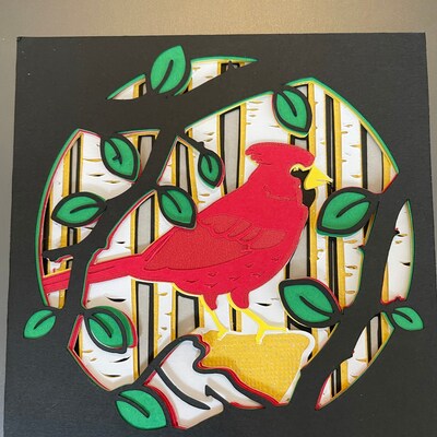 3D CARDINAL SVG Layered Cardstock SVG Memorial Svg for Cricut for ...