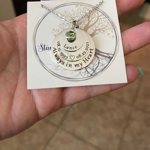 Engraved In Loving Memory Heart Memorial Necklace | Etsy
