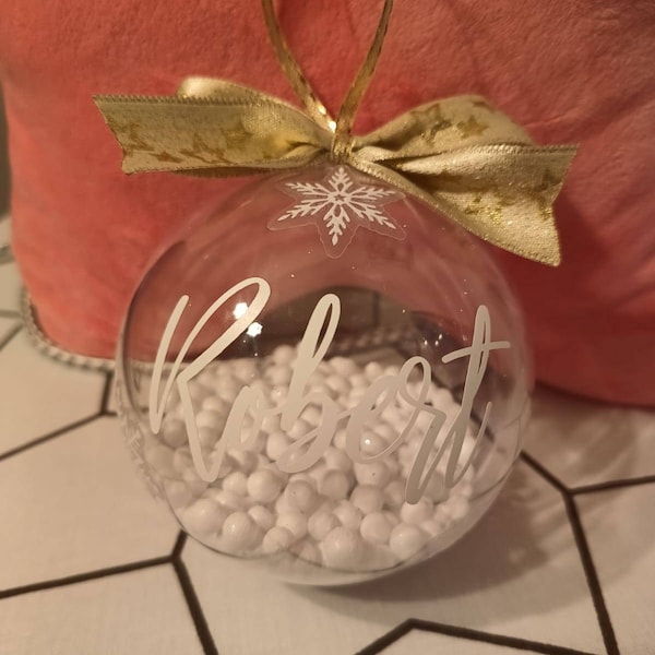 Custom Christmas Baubles Name Sticker, DIY Christmas Decor ...