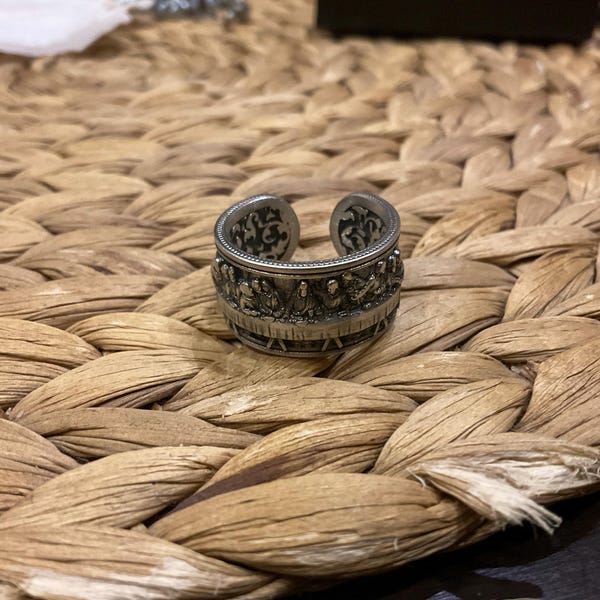 Sterling Silver Alexander the Great Coin Ring, Archaic Ring With ...