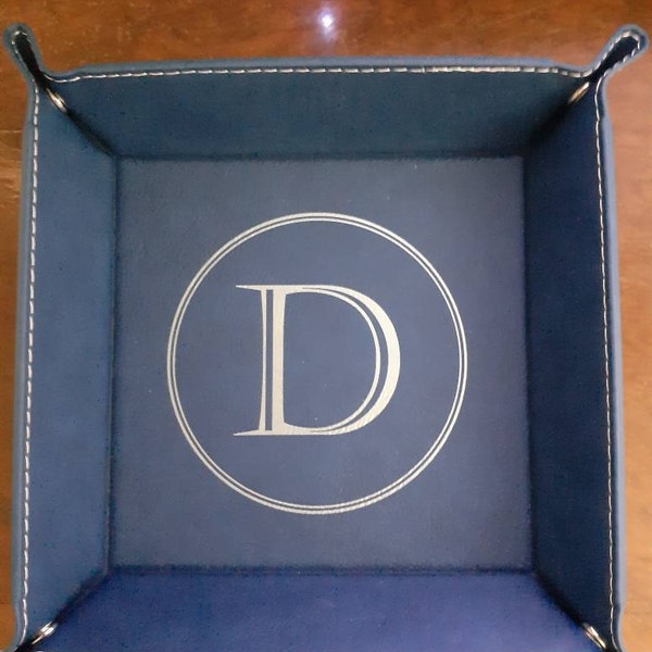 Monogrammed Valet Tray, Engraved Valet Snap Tray, Personalized Leather ...