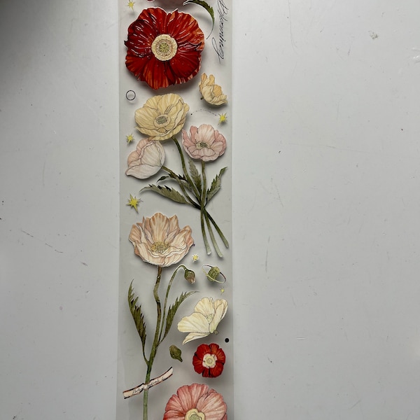 Tape Sample, Red and White Poppy Flower Masking Tape, Reco Studio ...