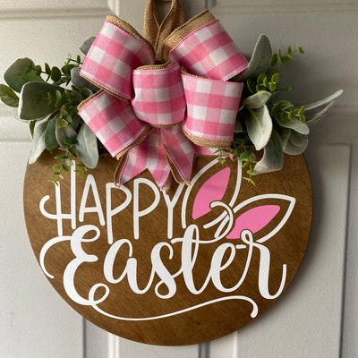 Happy Easter Door Hanger Easter Door Hanger Easter Wreath Front Door ...