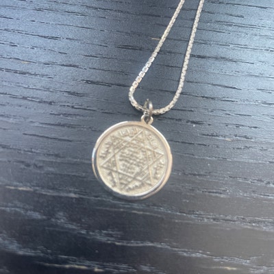 14k Solid Gold Seal of Solomon Necklace, Solomon Pendant, Personalized ...