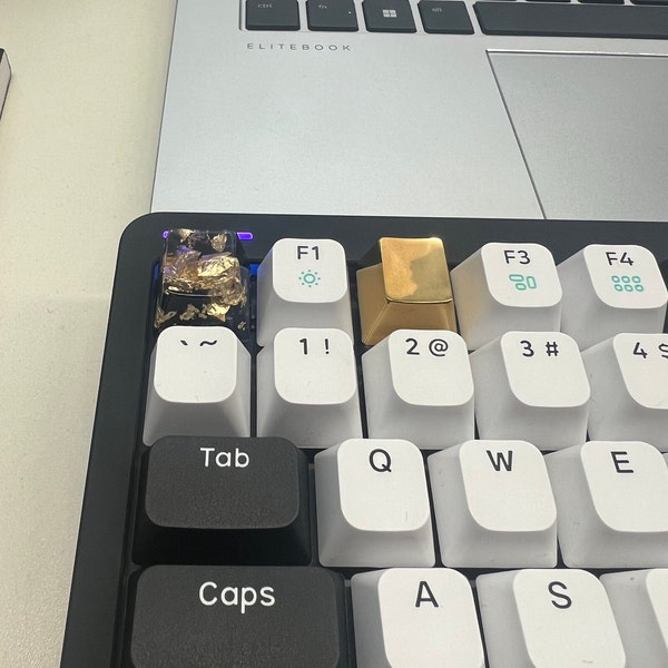 Black & Gold Artisan Keycap 1u R4 Size - Hand Made Keycaps Mechanical ...