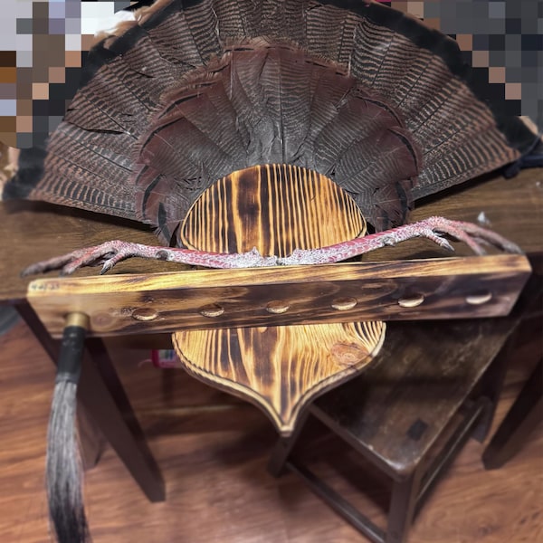 Rustic Turkey Mounting Plaque With Burned Pine Beard Board: Handcrafted ...