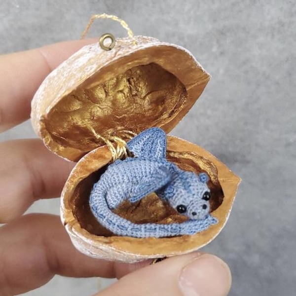 Custom Micro Baby Dragon in Walnut. Dollhouse Miniature Tiny Dragon ...