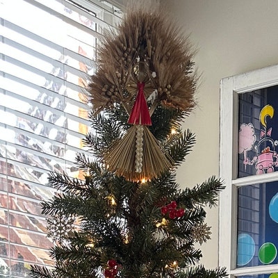 Tree Topper for Christmas.straw Stars.scandinavian Ornament.festive ...