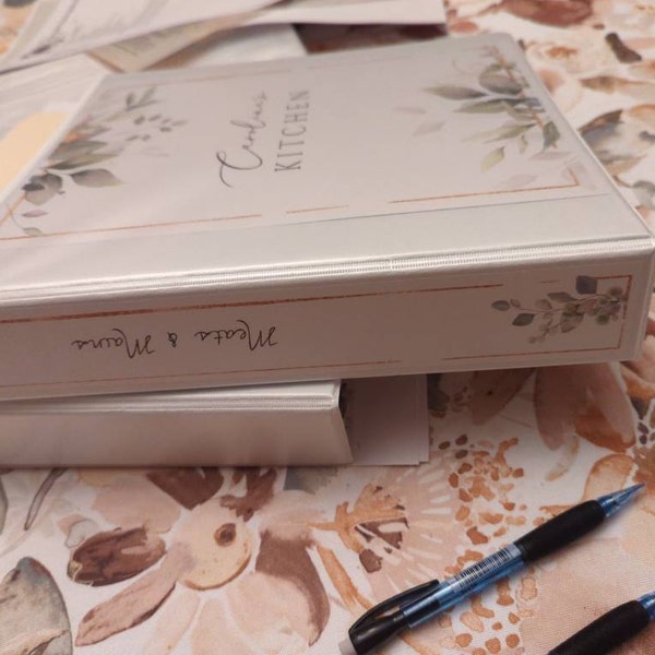 Recipe Binder Cover Divider Template Binder Spine Template Gold and ...