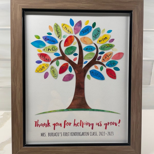 CUSTOM Teacher Heart Tree Printable - Personalized Teacher Appreciation ...