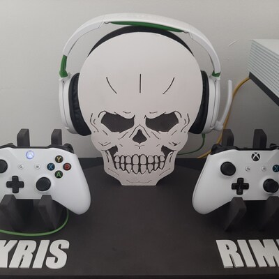 Personalised Skull Head Gaming Stands Headset and Controller - Etsy UK