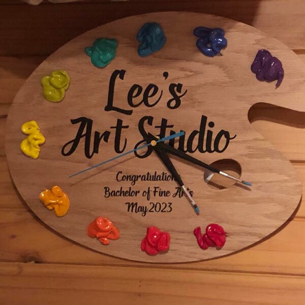Personalized Art Palette Studio Sign or Wall Hanging With Quote or ...