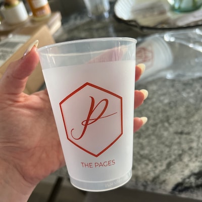 Custom Wedding Monogram Plastic Cups, Bridal Shower Cups, Monogram ...