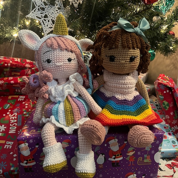 LGBT Doll Girl, Crochet Doll With Queer Doll Dress, Blonde Hair Doll ...