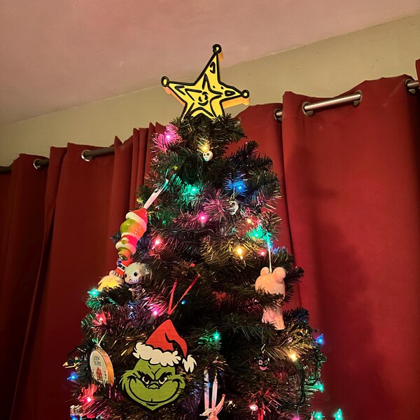 3D Printed Grinch Star Christmas Tree Topper - the Original - Etsy