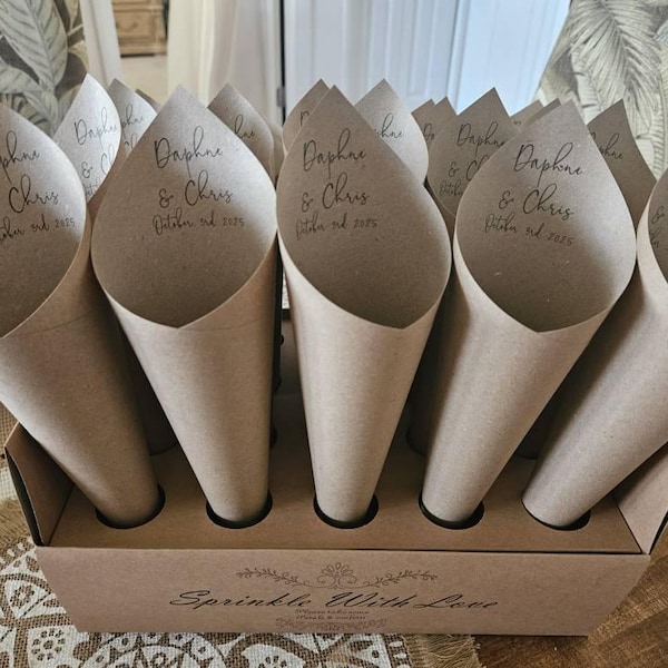 Confetti Cones - Personalised - Ready Rolled Confetti Cones - Ready to ...