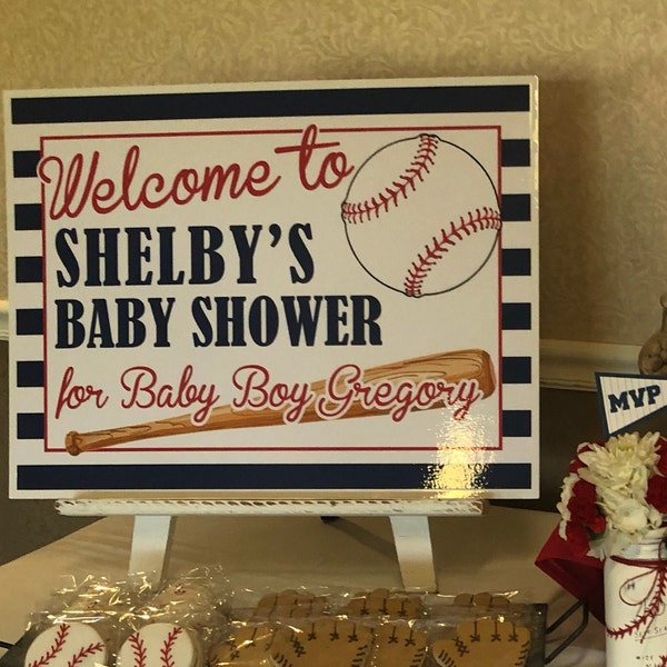 Baseball Baby Shower Sign, Baseball Baby Shower Yard Sign, Baseball ...
