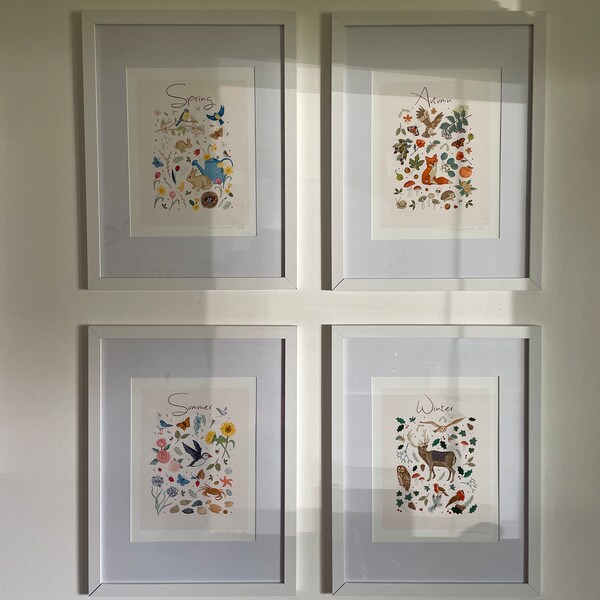 Four Seasons of Nature Wall Art Print, Spring, Summer, Autumn & Winter ...
