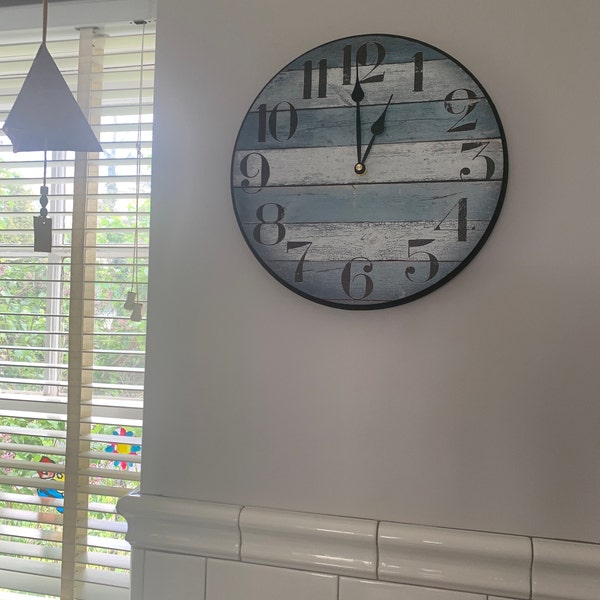 Nantucket Blue Wall Clock, 8 Sizes!!, EXTRA Quiet Mechanism, Lifetime ...