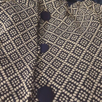 Fabric Buttons, Navy Blue Buttons, Shank to Sew, Pinback to Pin ...