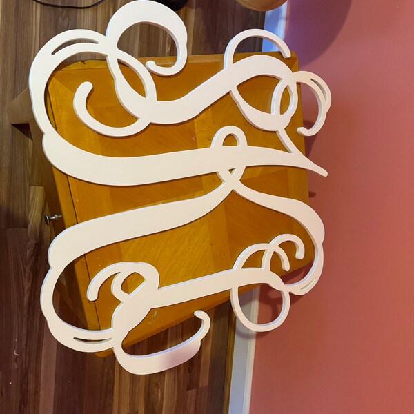 Large Wooden Monogram Cutout Wall Hanging - Door Hanger - Wedding ...