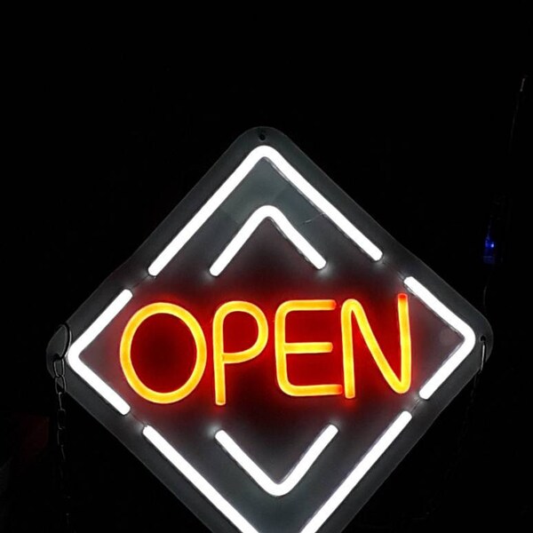 Open Neon Sign, Neon OPEN Sign Business Logo, Wall Light Hanging ...