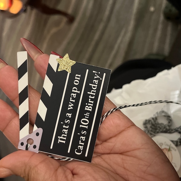 PERSONALIZED Movie Party Favor Tags. Movie Party. Hollywood Theme ...
