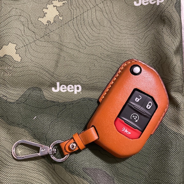 Handcrafted Leather Car Accessories Leather Key Fob Cover for Gladiator ...