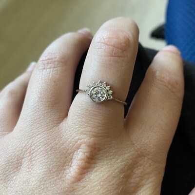Bezel Cut Womens Promise Ring, Unique Silver Promise Ring, Dainty ...