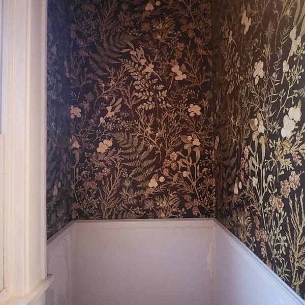 Dark Charcoal Forest Wallpaper, Magical Forest Wallpaper. Dark Silver ...