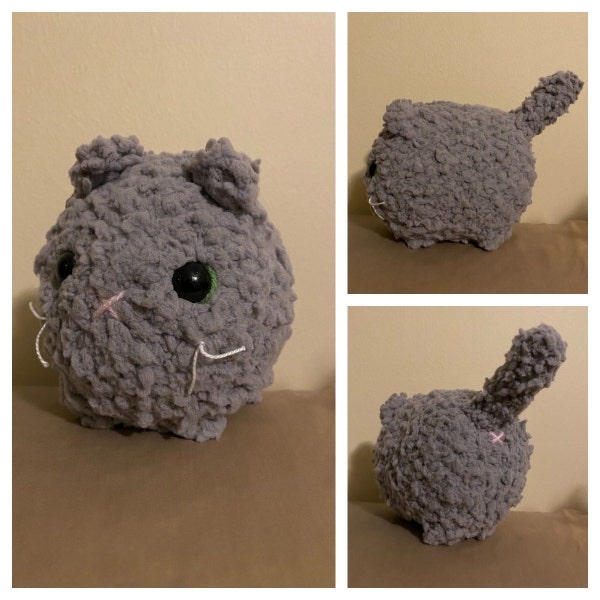 Colorful Sitting Cat Crochet Plush, Unique Colorful Stuffed Animal Cat ...