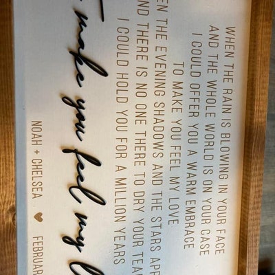 Song Lyrics Frame Wood 3D Sign Custom Song Wall Art Laser - Etsy