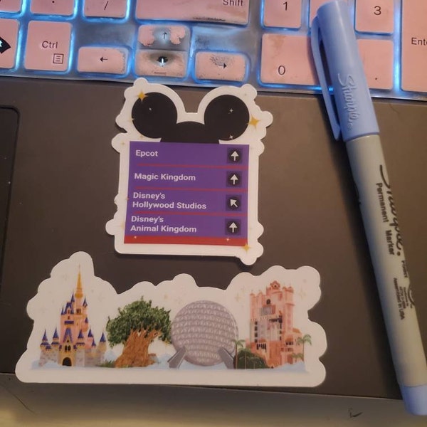 Magic Disney World Road Sign Transparent Laptop Sticker/ Mickey Disney ...