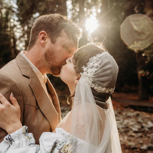 1950s Style Veil and Headpiece - Half Hat and Birdcage Veil -1940s ...