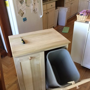 UNFINISHED Side by Side Recycle and Trash Bin Unit. With - Etsy