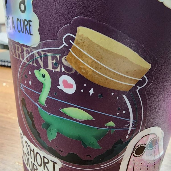 Nessie in a Bottle - Clear Waterproof Vinyl Sticker - Etsy