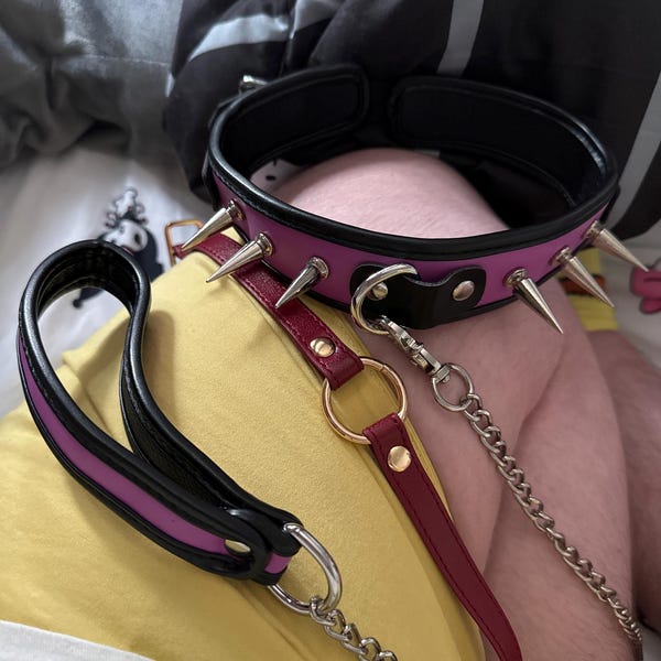 Punk Choker With Long Spikes/vegan Leather Punk Necklace/spiked Choker ...