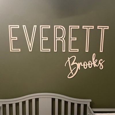 Stacked Custom Name Sign, Wood Name Sign, Nursery Sign, Nursery Letters ...