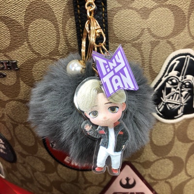 BTS Tinytan MIC Drop Keychain With Customized Pompom Option - Etsy