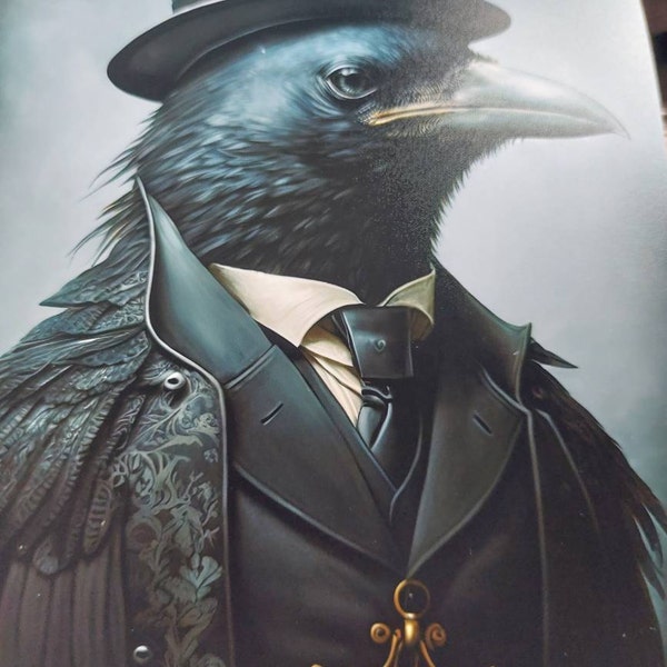 Gothic Raven Vintage Poster, Art Poster Print, Home Decor, Victorian ...