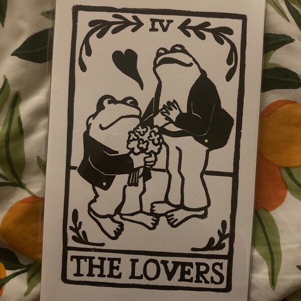 Frog and Toad Lovers Linocut Print - Etsy